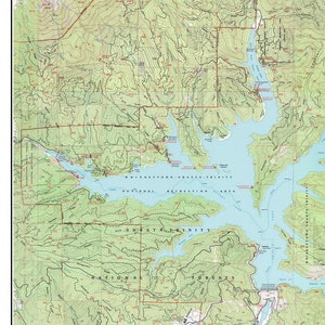 Trinity Lake 1998 Old Topographic Map USGS Custom Composite Reprint ...