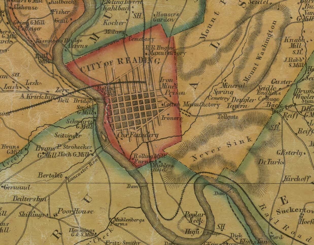 Berks County Pennsylvania 1854 - Old Wall Map With Homeowner Names ...