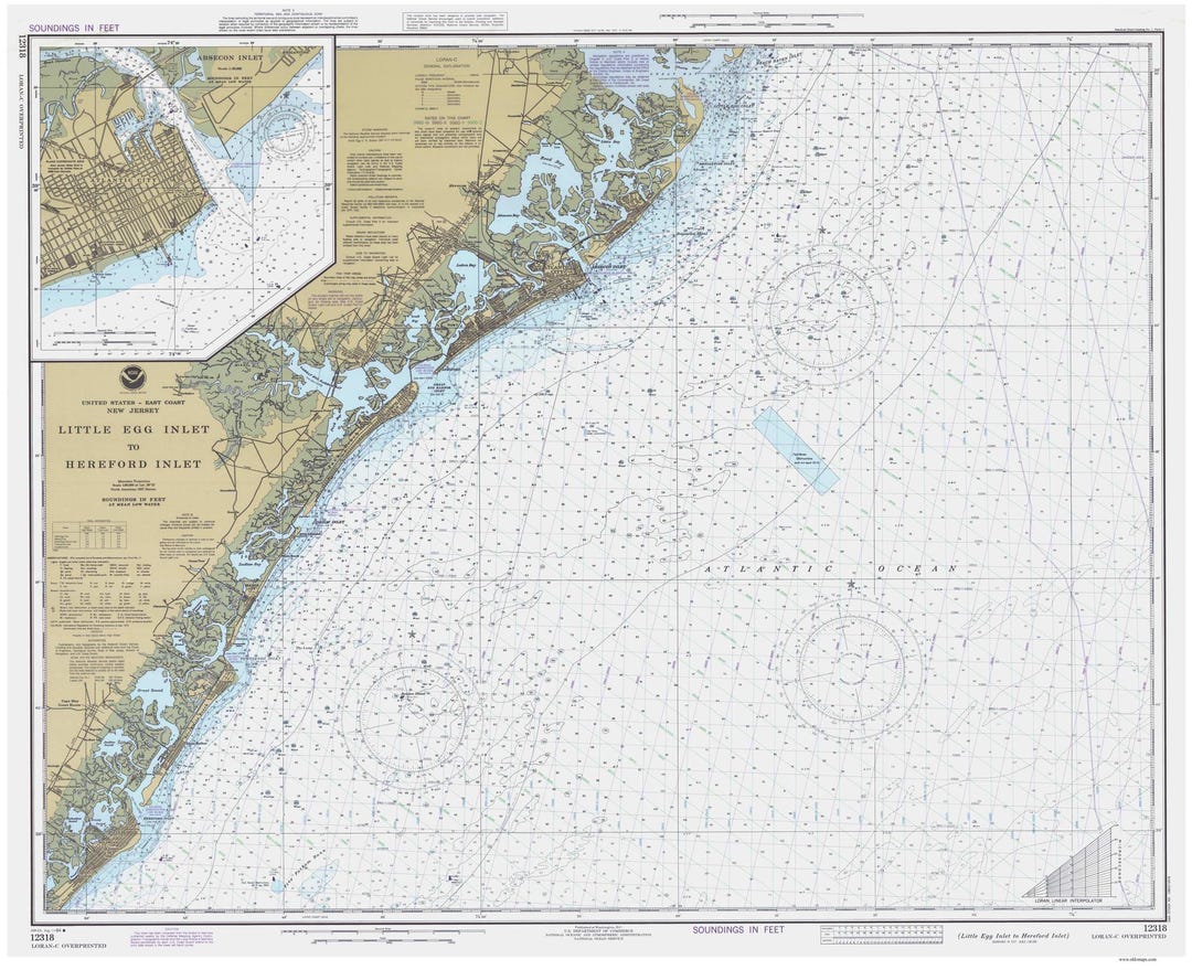 Little Egg Inlet to Hereford Inlet - 1984 Nautical Map Reprint - New ...
