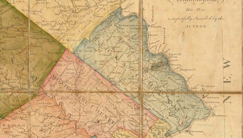 Pennsylvania 1792 Old State Map Howell Early Roads - Reprint - Etsy