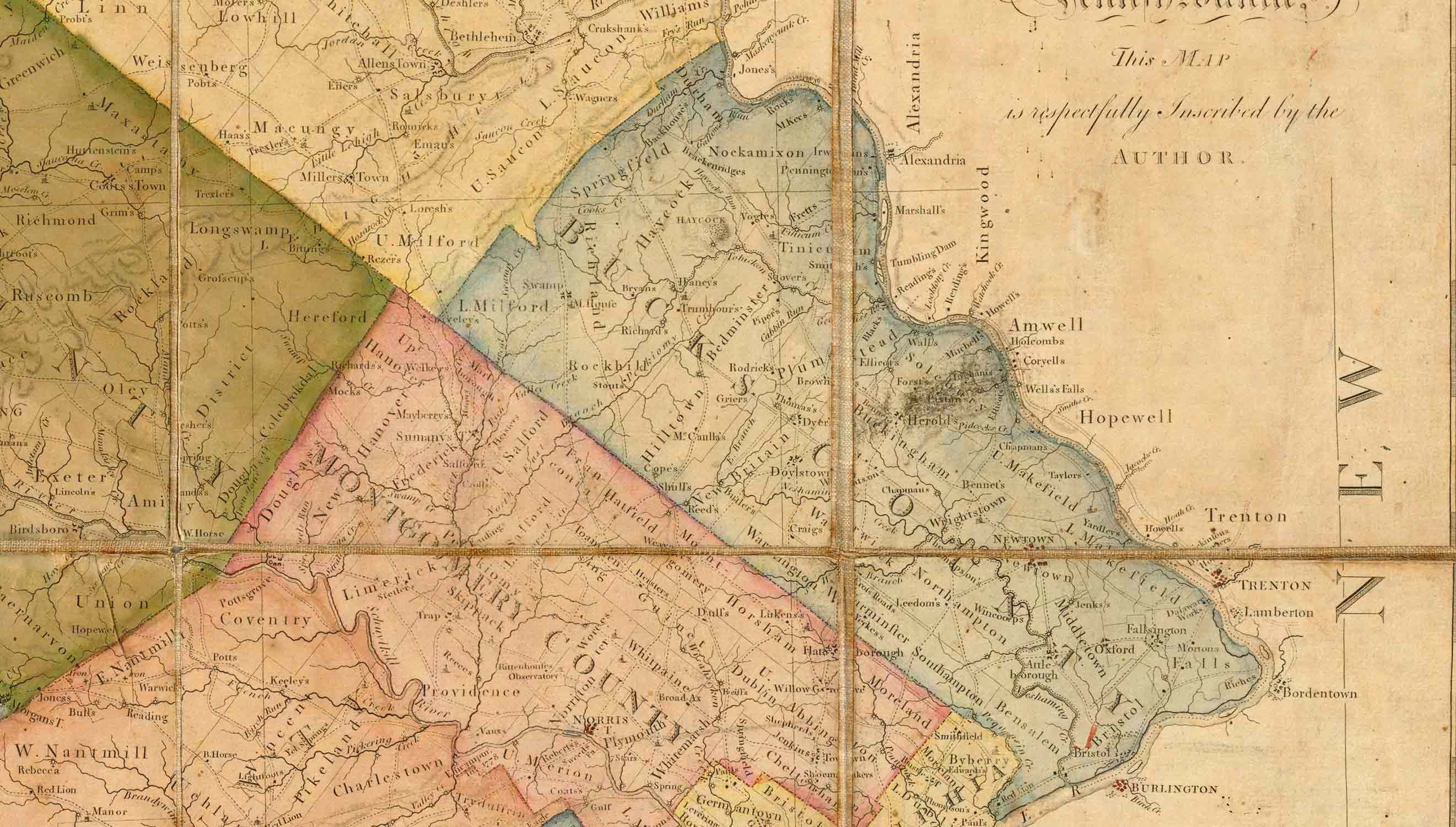 Pennsylvania 1792 Old State Map Howell Early Roads - Reprint - Etsy