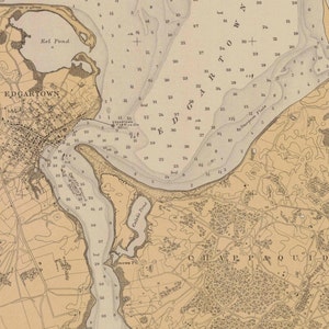 Edgartown Harbor, MA - 1927 B Nautical Map - Reprint - 20000 Harbors ...