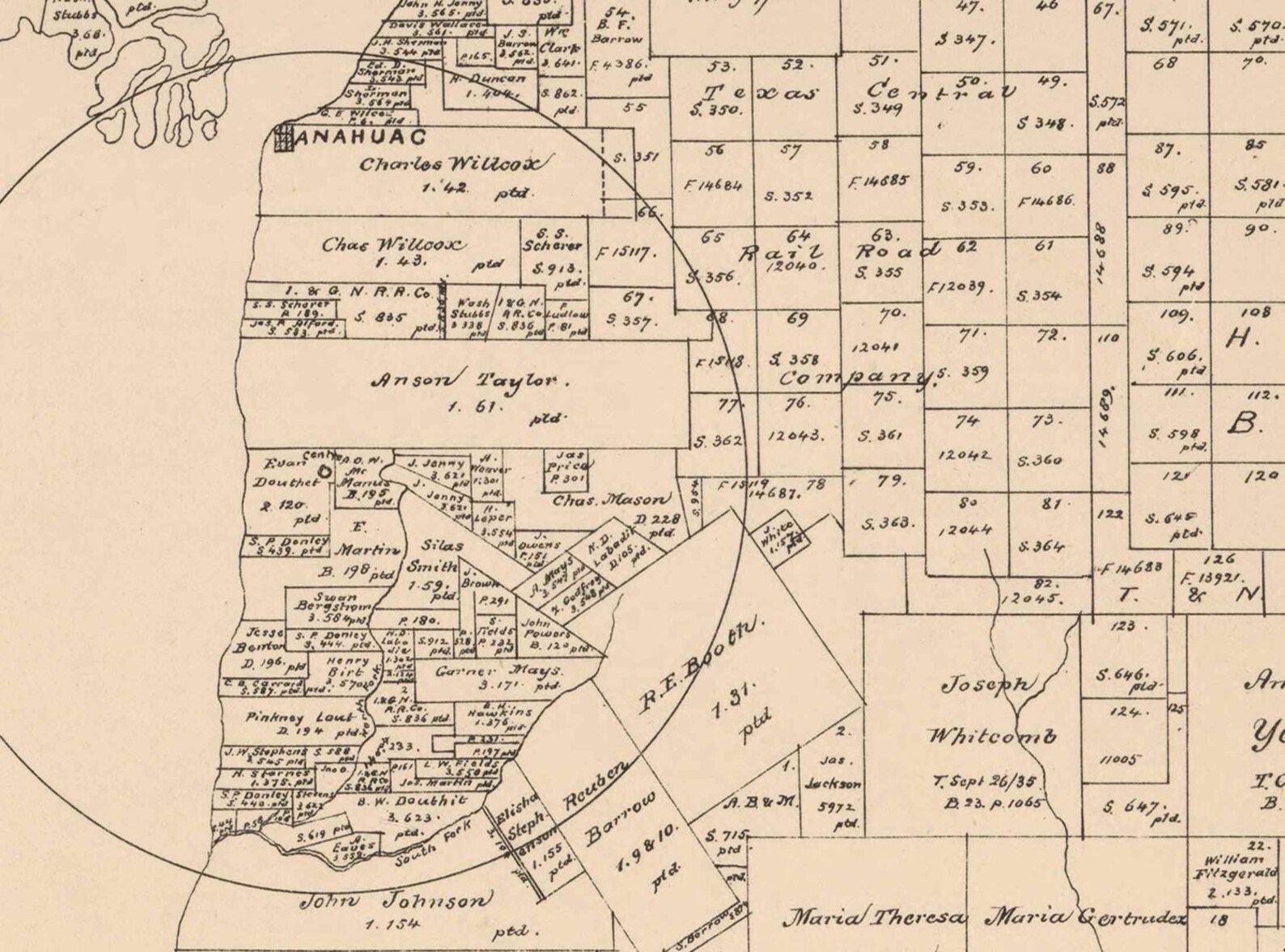Chambers County Texas 1879 Old Wall Map Reprint With Land - Etsy