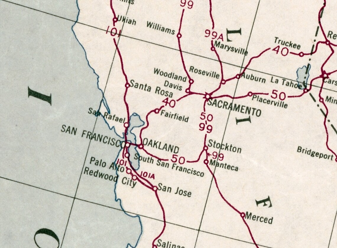 American Highways in 1950 Shows All the Main Roads USA Map Reprint - Etsy
