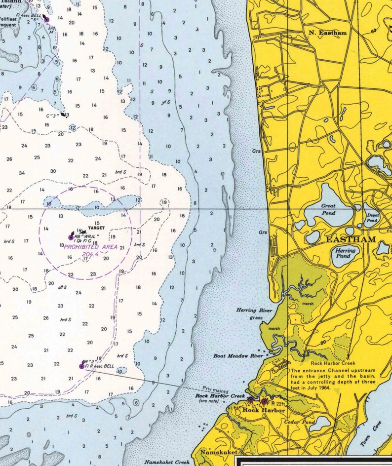 Wellfleet Harbor MA 1968 Nautical Map Reprint 20000 - Etsy