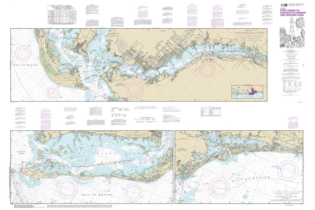 Fort Myers Charlotte Harbor Wiggins Pass - 2014 Map - Nautical Chart ...