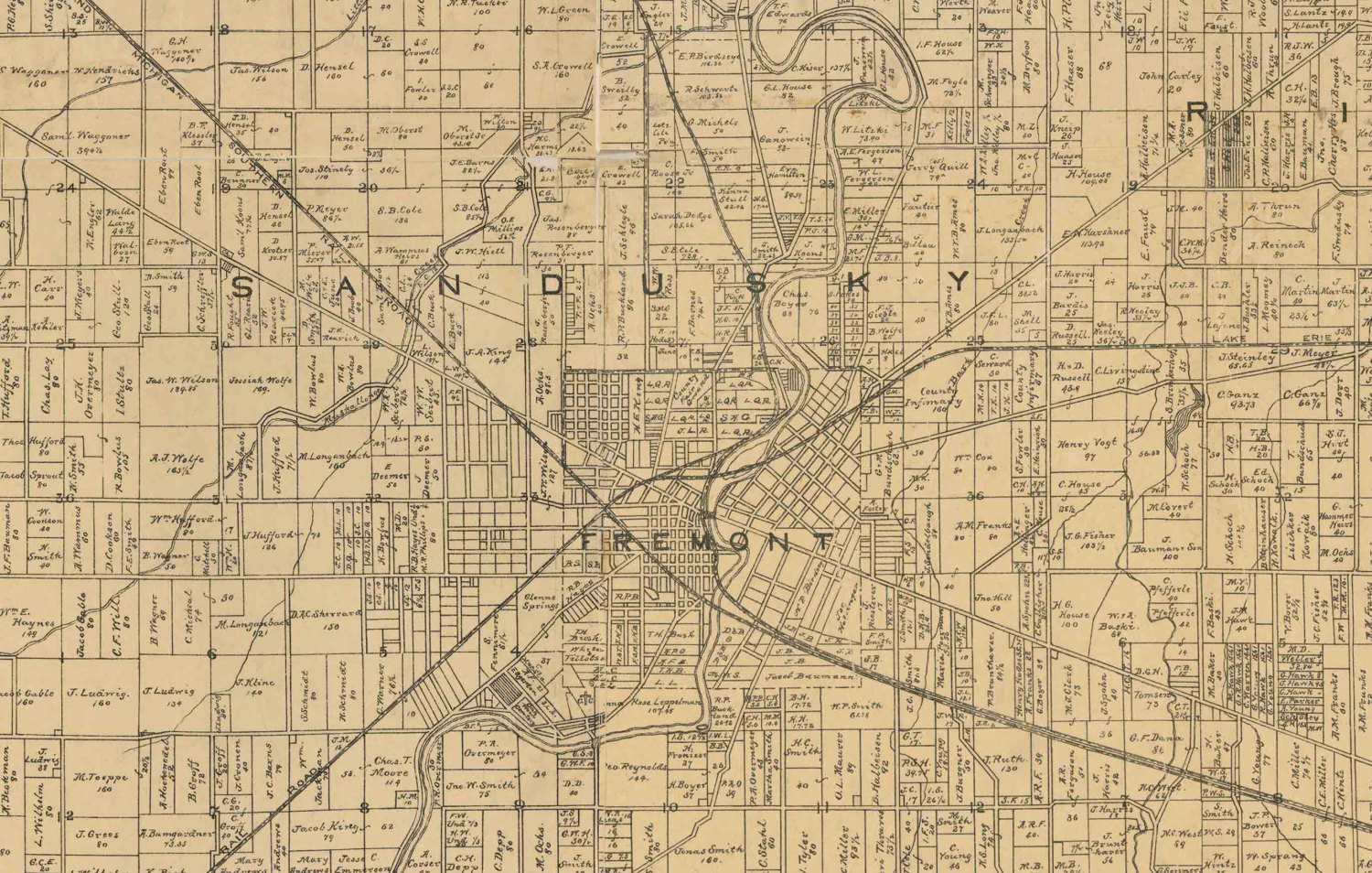 Sandusky County Ohio 1891a Old Wall Map Reprint with | Etsy