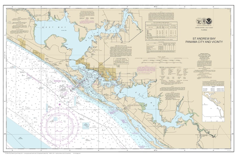 St Andrew Bay, Panama City and Vicinity 2014 - Nautical Map Florida ...