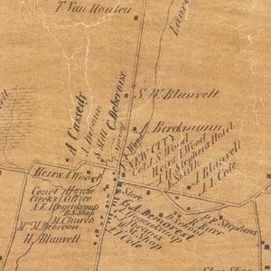 Clarkstown 1854 Old Map Homeowner Names New City Congers Rockland Lake ...