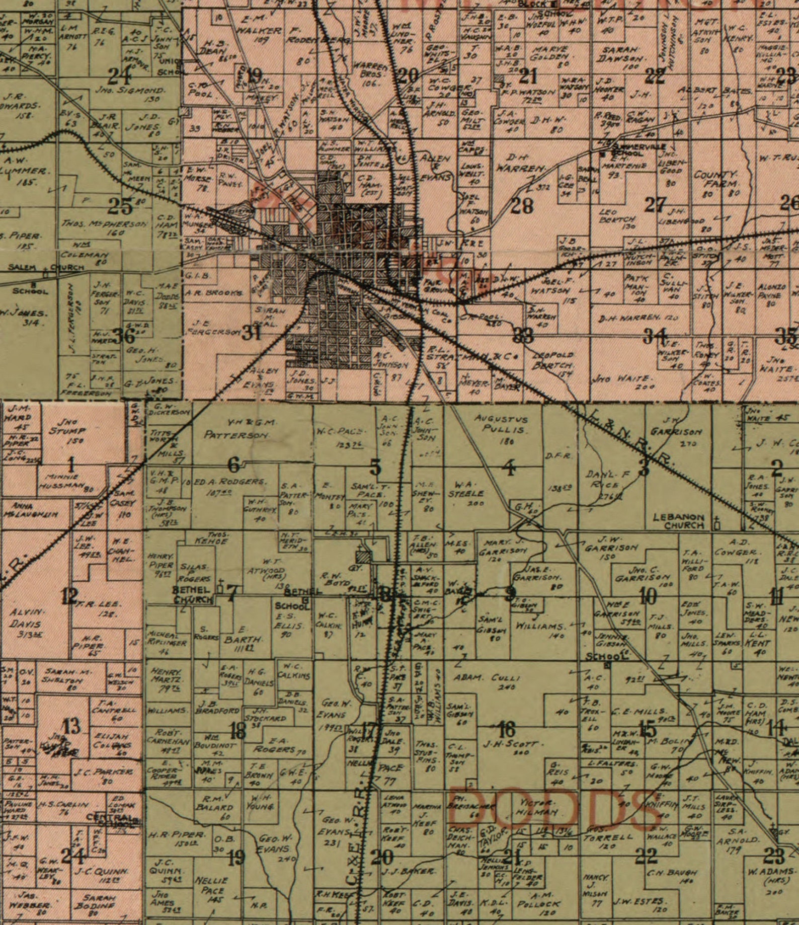 Jefferson County Illinois 1900 - Old Wall Map Reprint With Landowner ...