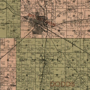 Jefferson County Illinois 1900 - Old Wall Map Reprint With Landowner ...