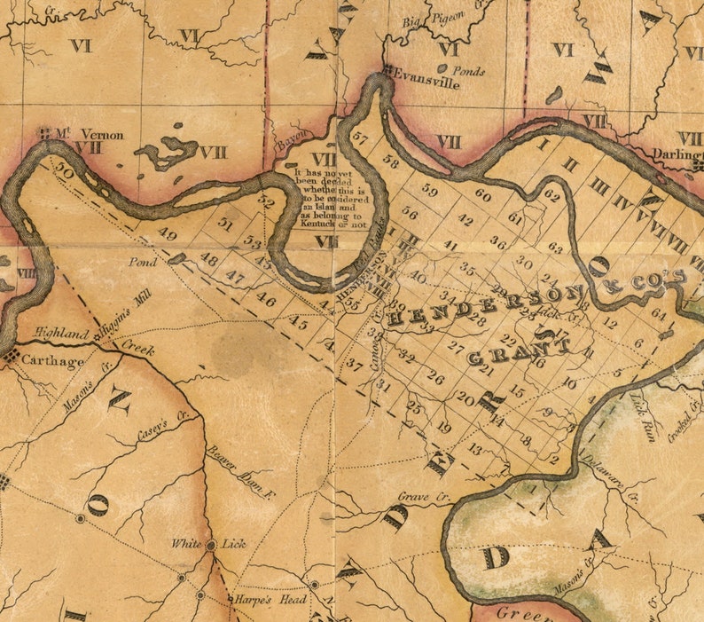 Kentucky 1818 A - State Map Munsell - Old Map Reprint - Etsy