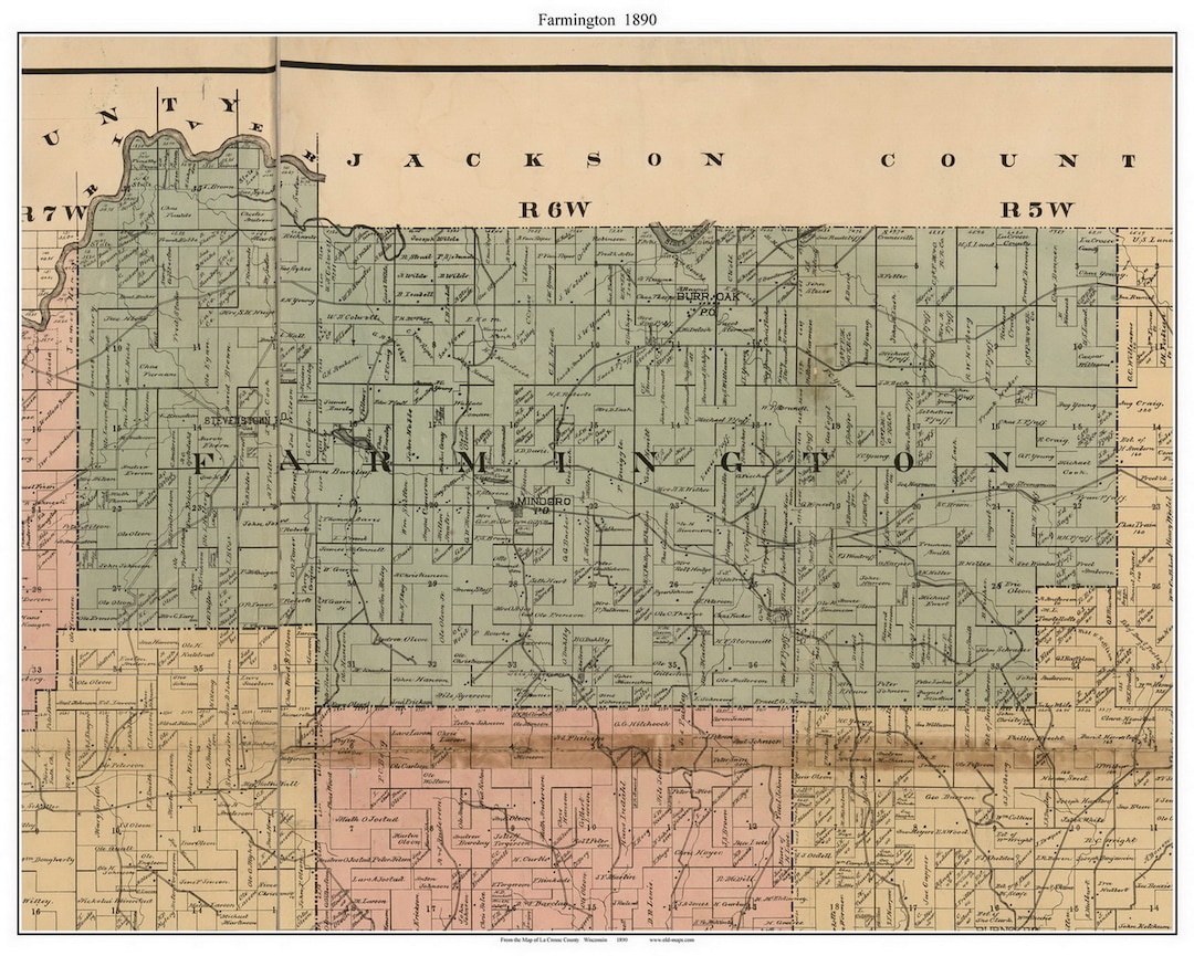 Farmington 1890 - Old Town Map With Homeowner Names - Stevenstown ...