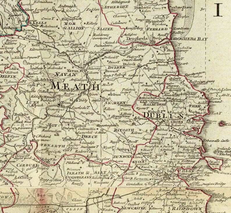 Ireland 1790 Map - Roque - Clan Names - Old Map Reprint - Etsy
