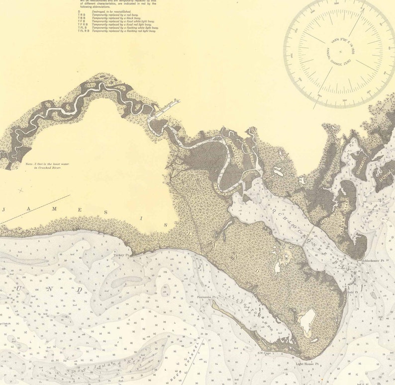 Apalachee Bay and St. Georges Sound 1938 Nautical Map | Etsy