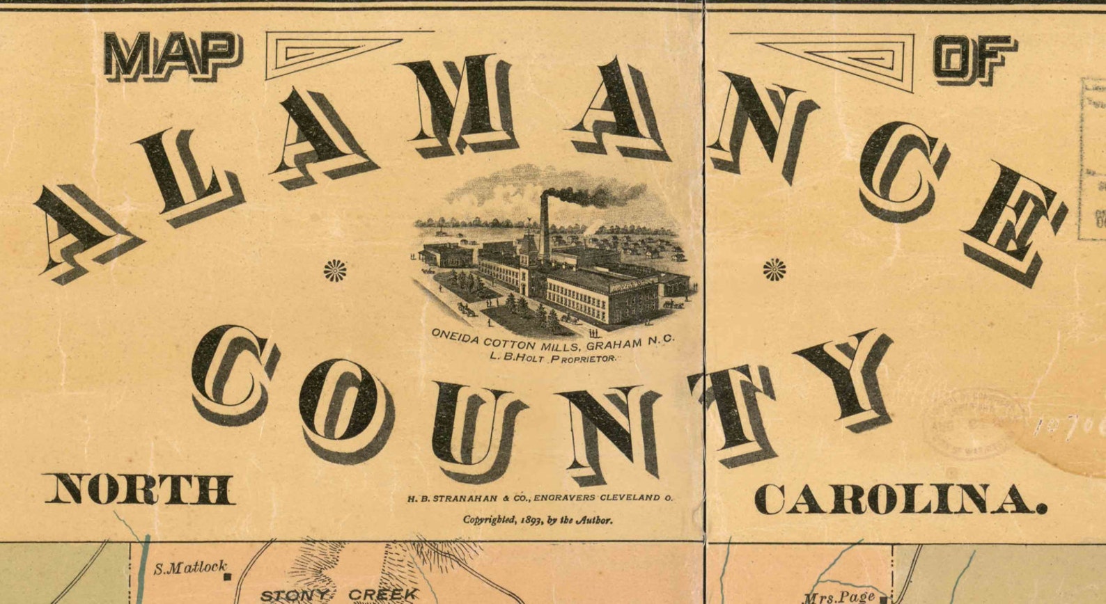 Alamance County North Carolina 1893 Old Wall Map With | Etsy