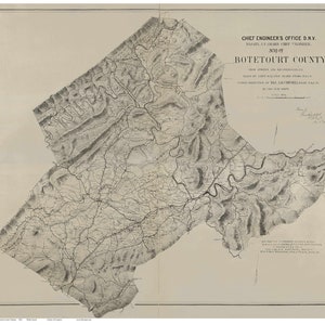 Botetourt County Virginia 1864 - Old Wall Map With Homeowner Names ...