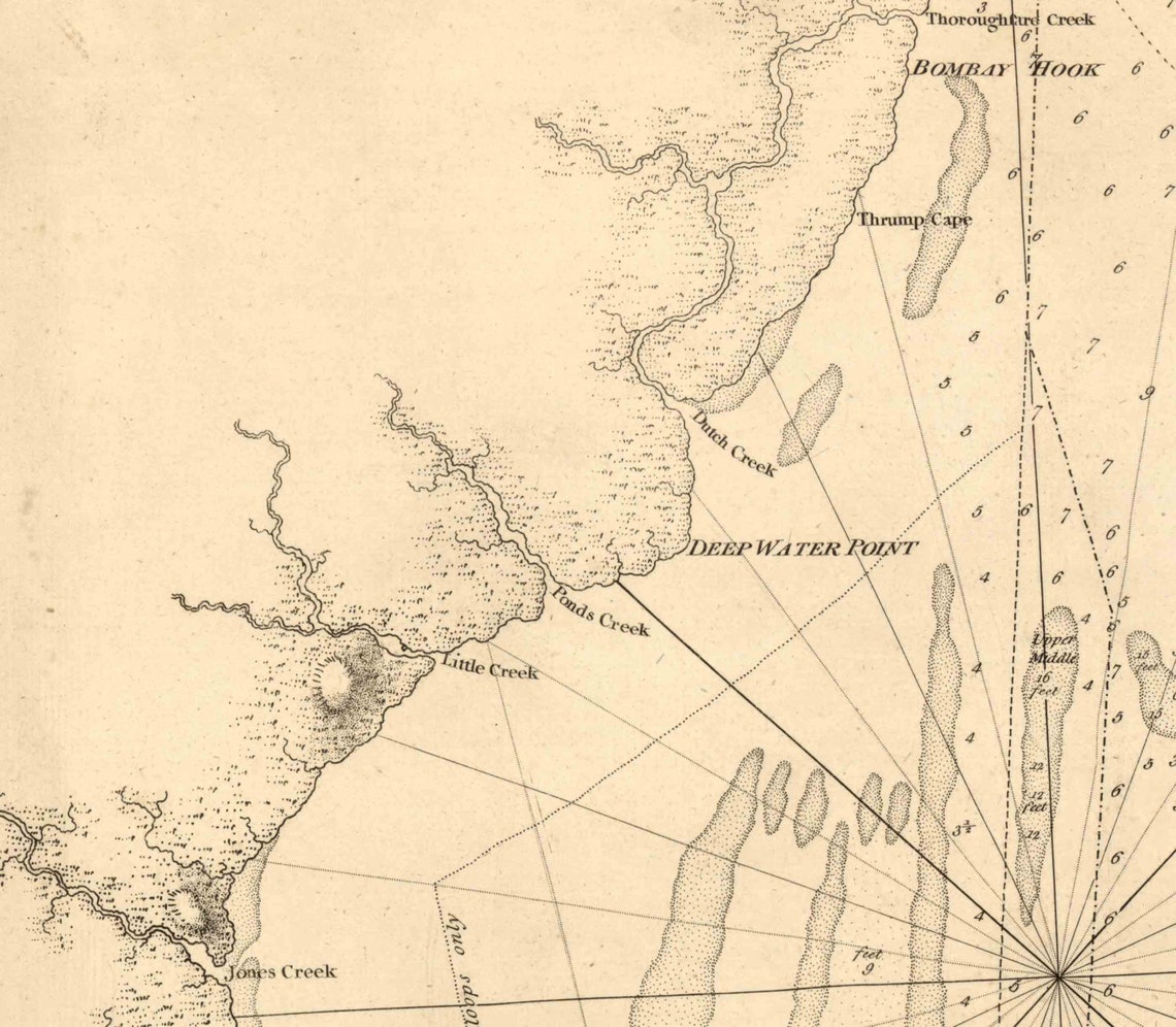 Delaware Bay 1779 Map Revolutionary War Survey by British | Etsy