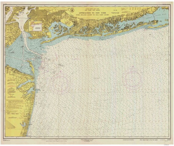Approaches to New York City 1952 Nautical Map Reprint New | Etsy