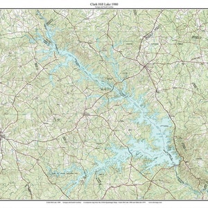 Clark Hill Lake 1980 - USGS Old Topo Map Custom Composite Reprint ...