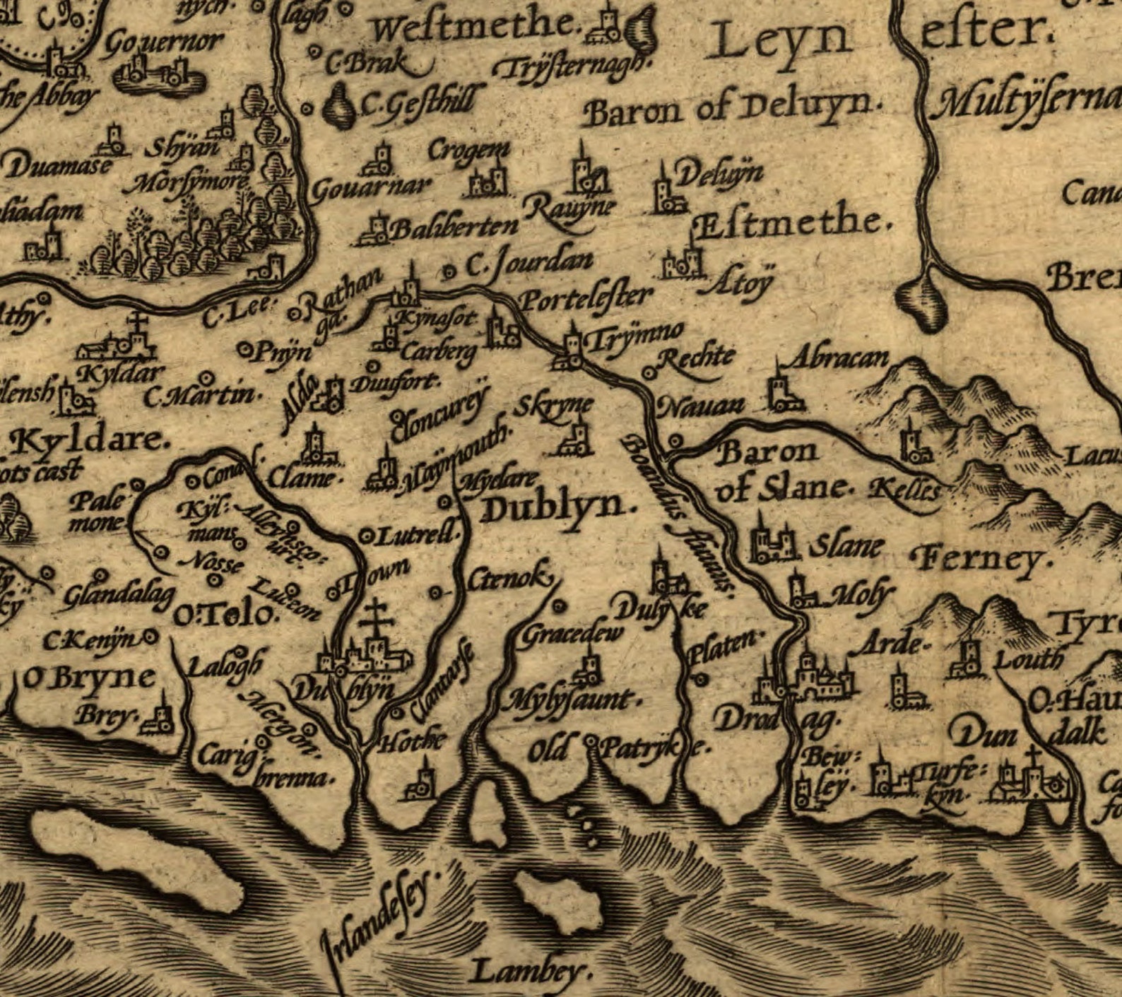 Ireland 1598 Map by Ortelius Old Map Reprint | Etsy