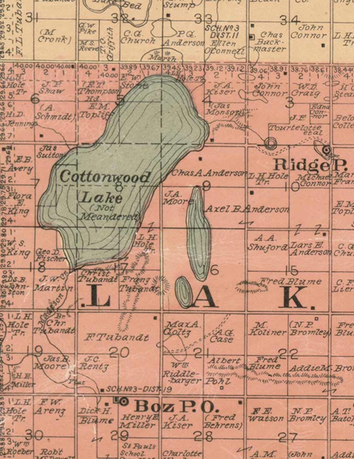 Spink County South Dakota 1899 Old Wall Map With Landowner - Etsy