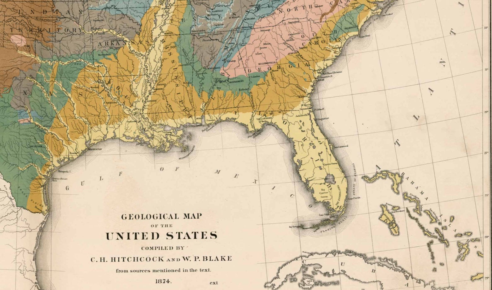 USA Geological Map 1874 Reprint 9th Census Atlas | Etsy