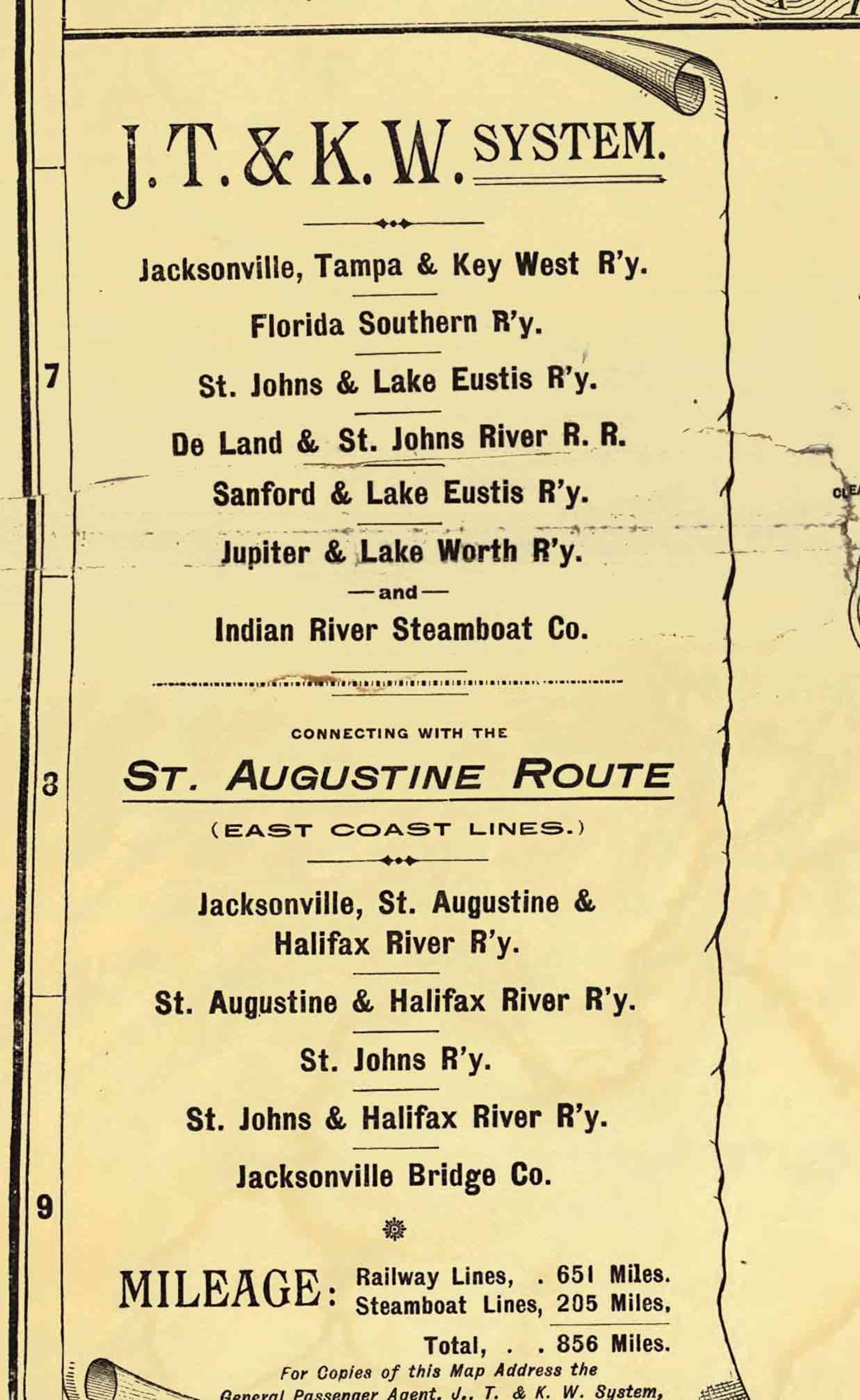 Florida 1891 State Map - Matthews Northrup - Railroads Reprint - Etsy