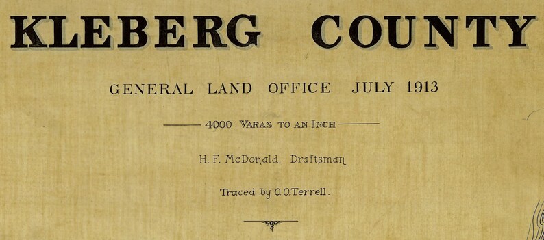 Kleberg County Texas 1913 Old Wall Map With Lot Lines - Etsy