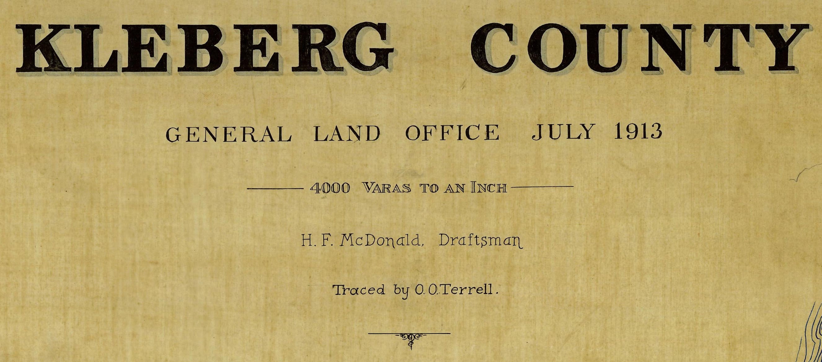 Kleberg County Texas 1913 Old Wall Map With Lot Lines | Etsy
