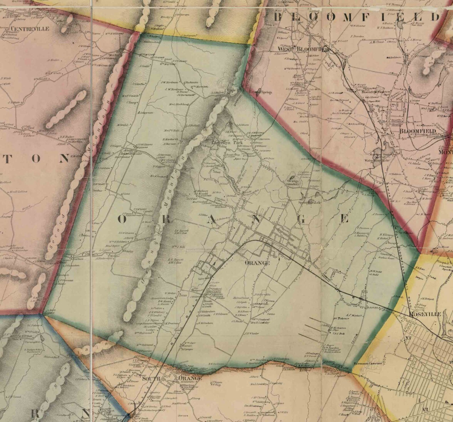 Essex County New Jersey 1859 Map Old Wall Map Reprint With - Etsy