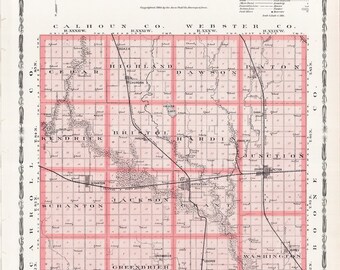 Map of Greene County Iowa - Etsy