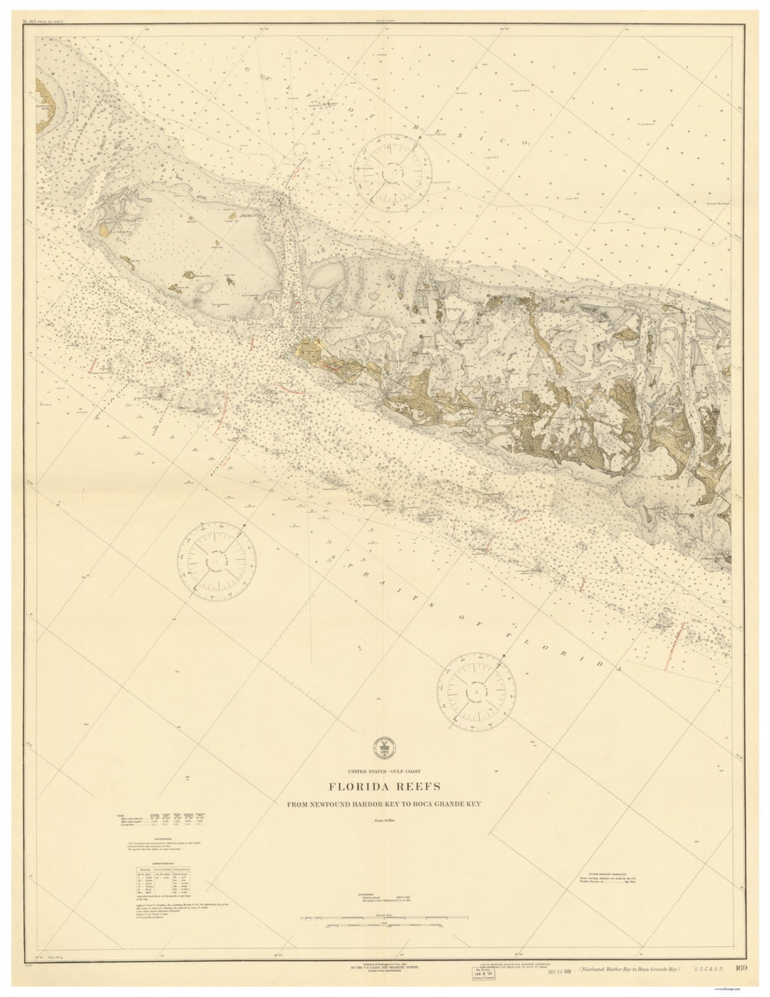Newfound Harbor Key to Boca Grande Key 1919 Nautical Map - Etsy