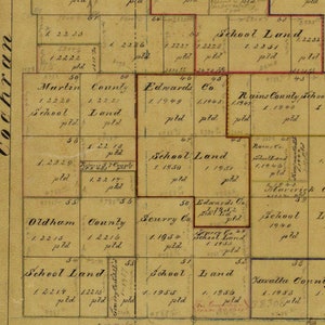Hockley County, Texas 1897 Old Wall Map Reprint With Lot Lines General ...