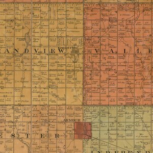 Douglas County South Dakota 1900 - Old Wall Map With Landowner Names ...