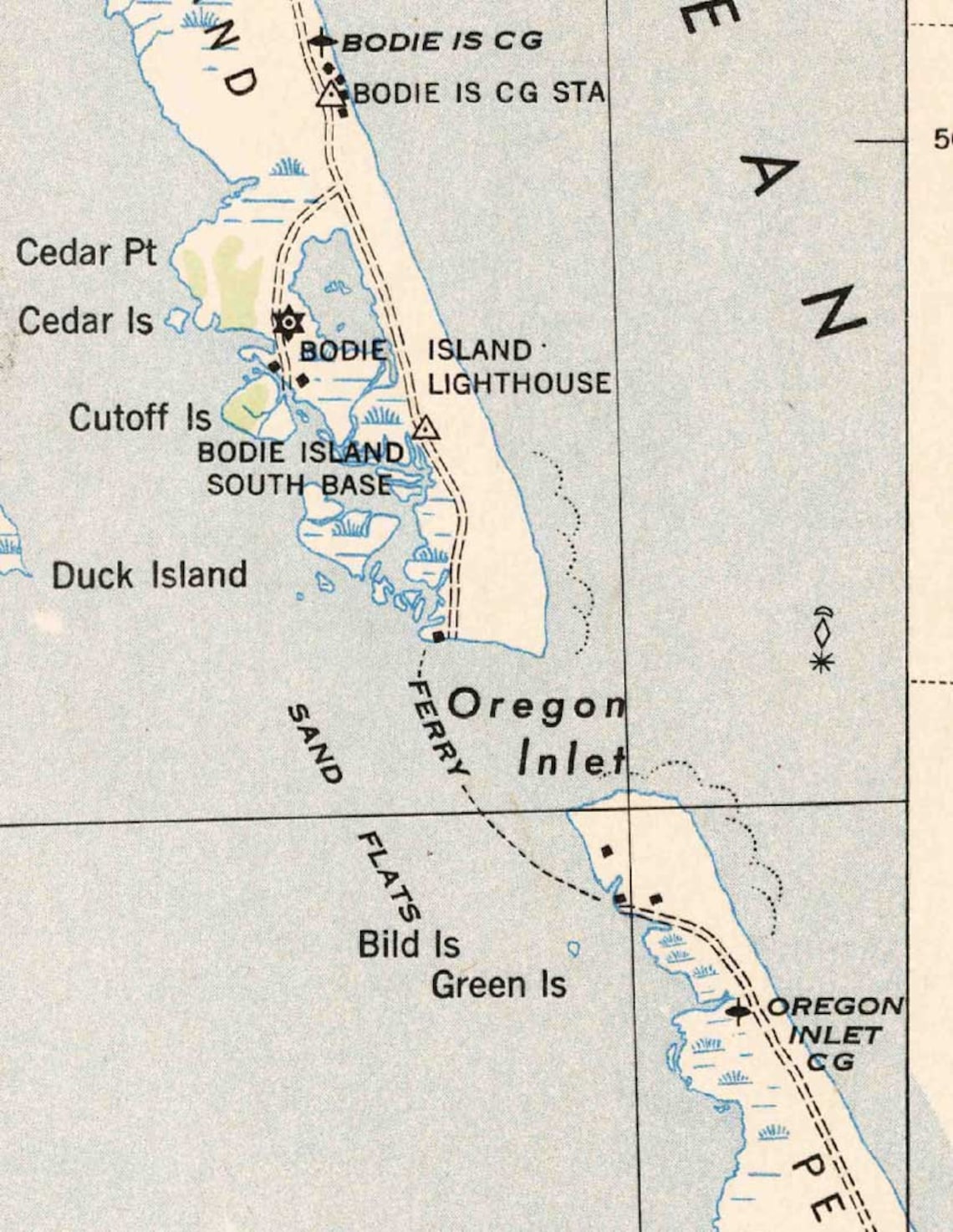 Roanoke Island 1943 Old Topo Map USGS Custom Reprint North - Etsy