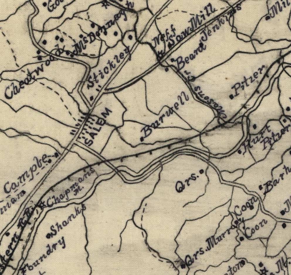 Botetourt & Roanoke Counties Virginia 1865 1885 Wall Map - Etsy UK