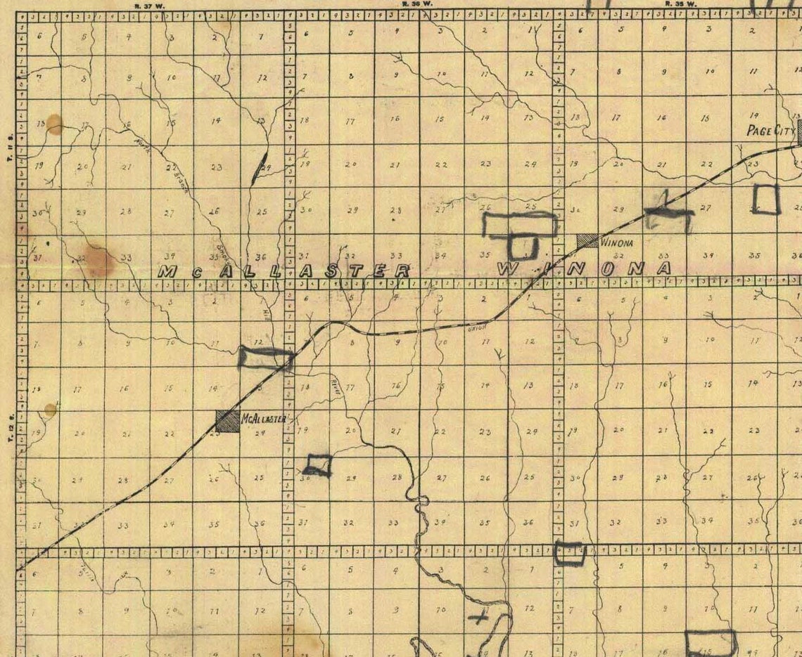 Logan County Kansas 1895 Lowe Old Wall Map Reprint - Etsy