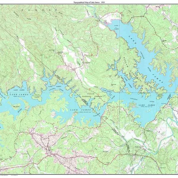 Nc Lake James Map - Etsy