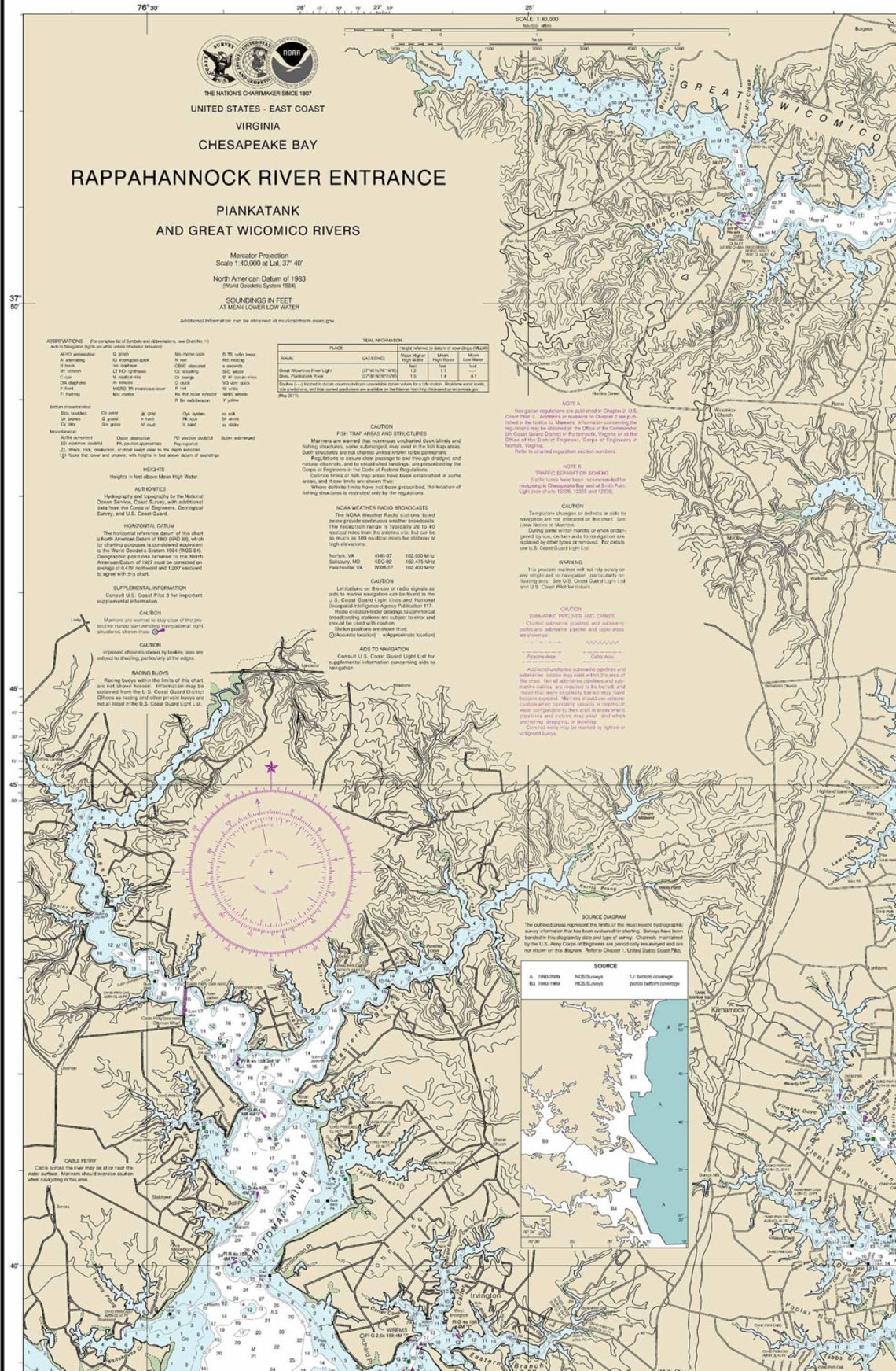 Rappahannock River Entrance Piankatank & Great Wicomico River | Etsy