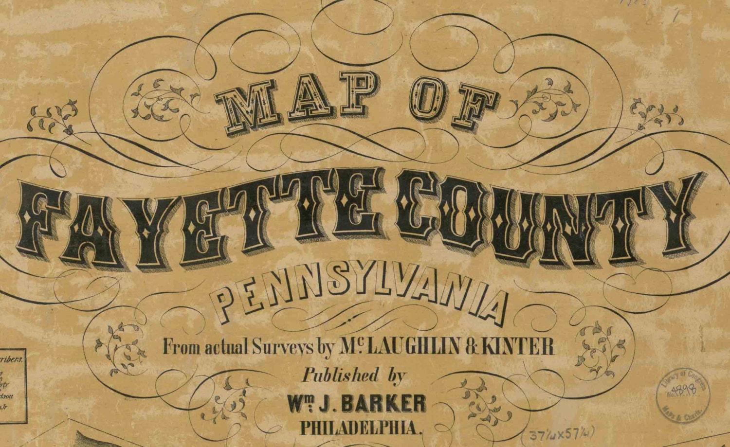 Fayette County Pennsylvania 1858 Old Wall Map With Homeowner - Etsy