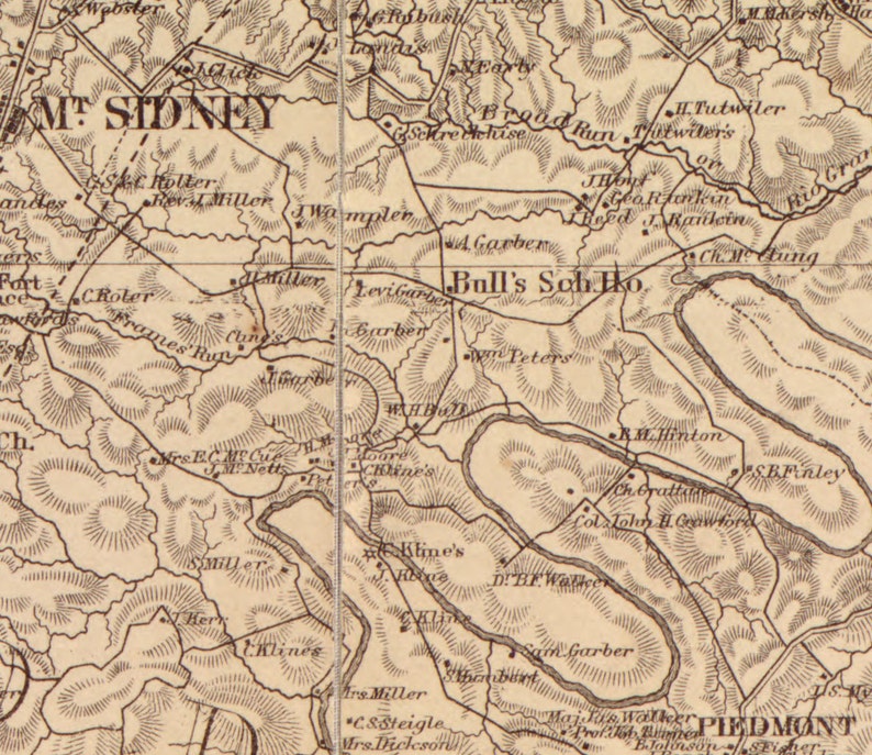 Augusta County Virginia 1870 Old Wall Map With Homeowner - Etsy