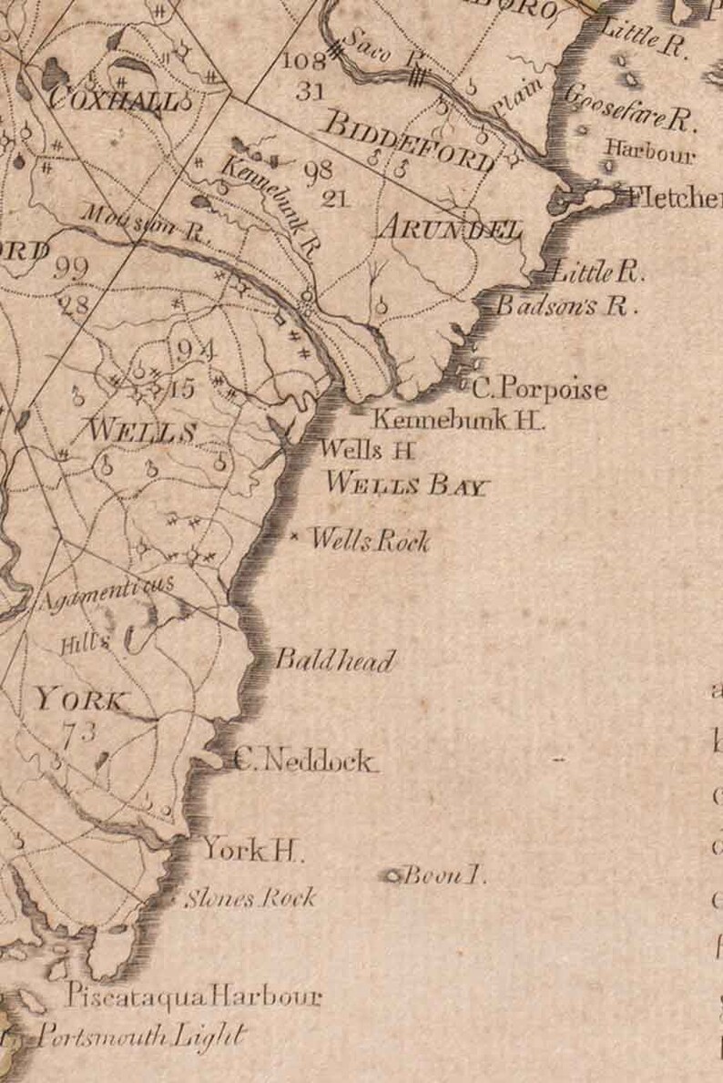 Maine 1802 Map by Carleton Reprint State - Etsy