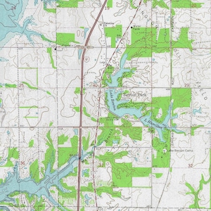 Rend Lake 1975 USGS Old Topographic Map - Custom Composite Illinois ...