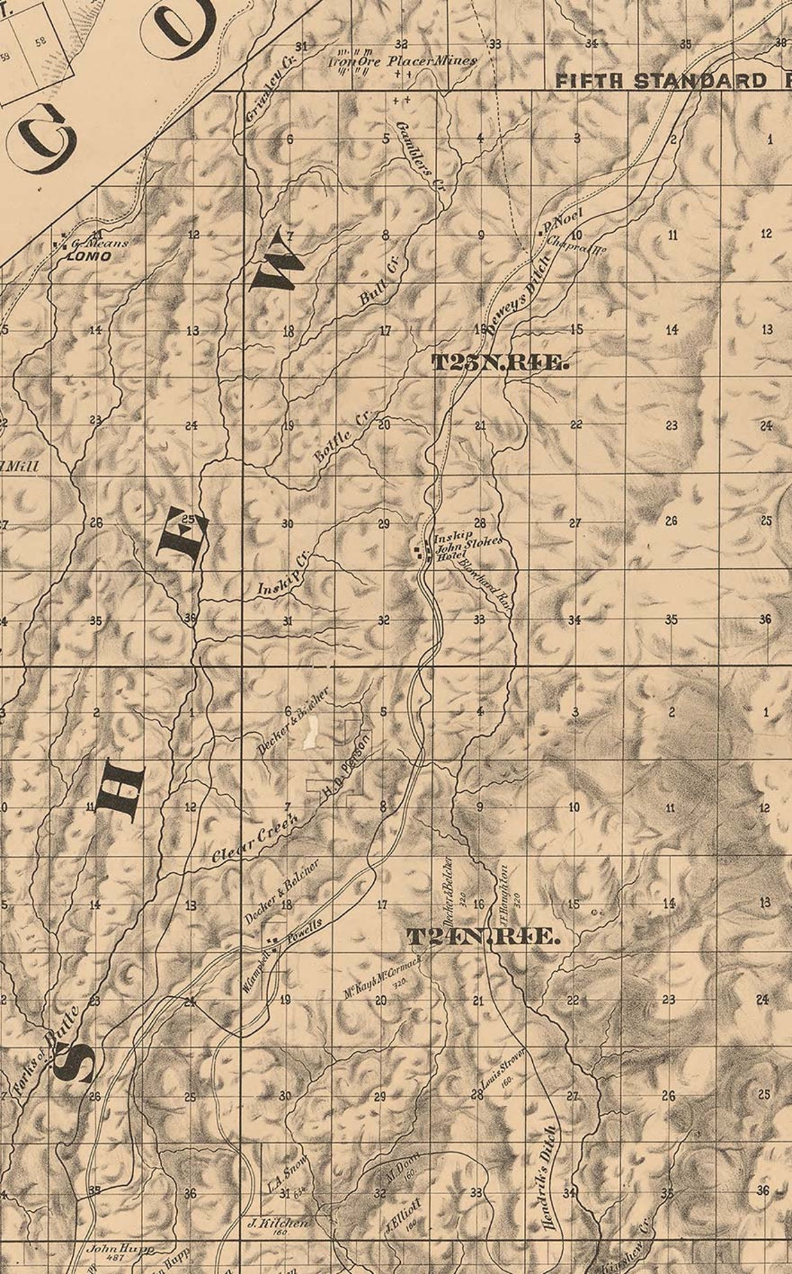 Butte County California 1877 Old Wall Map Reprint With | Etsy