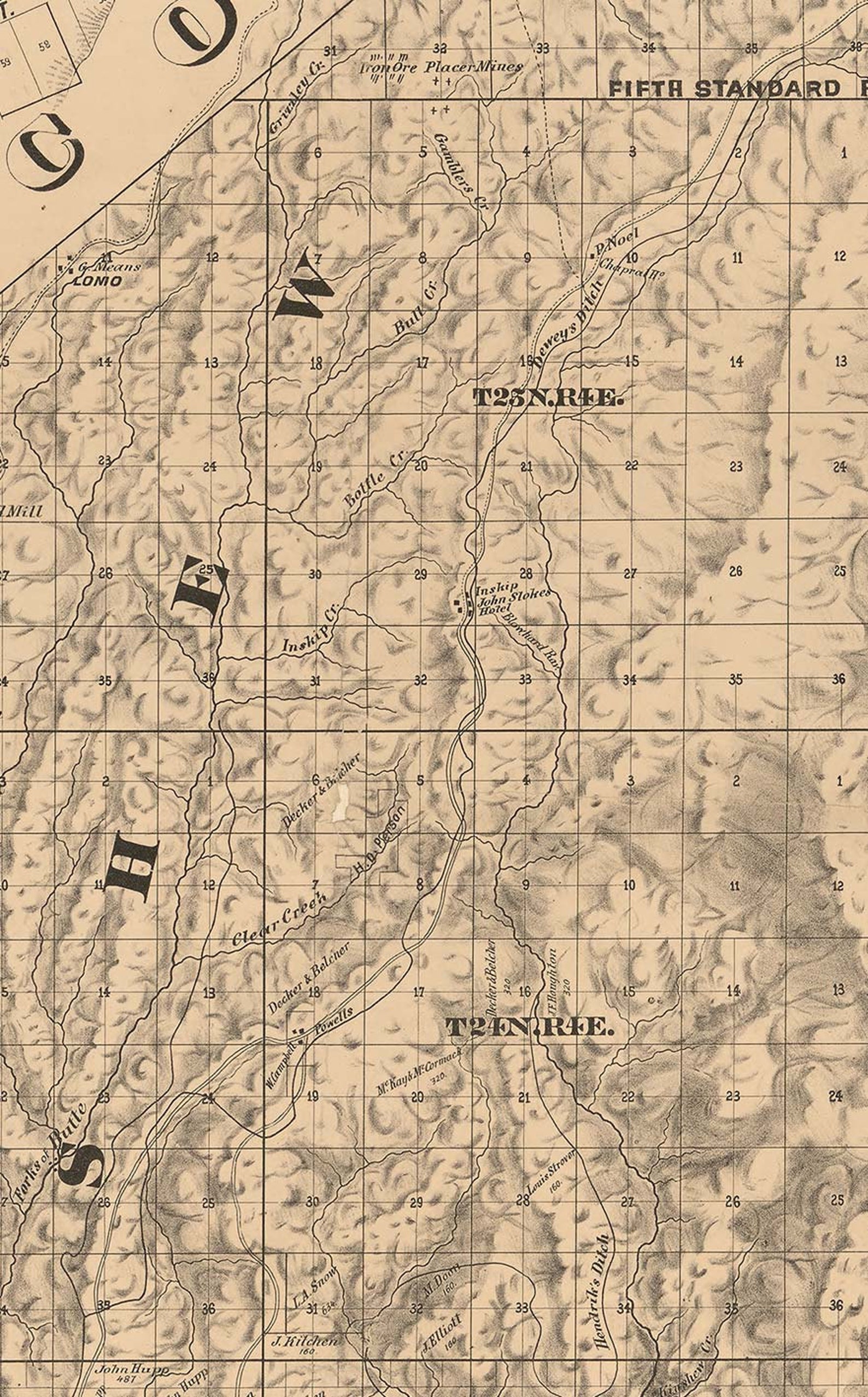 Butte County California 1877 Old Wall Map Reprint With | Etsy