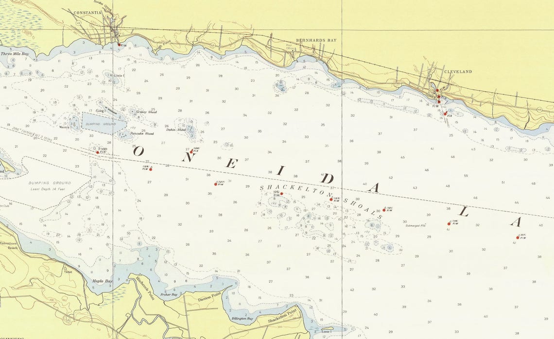 Oneida Lake 1956a NY Nautical Map Reprint Great Lakes NY 3 - Etsy.de