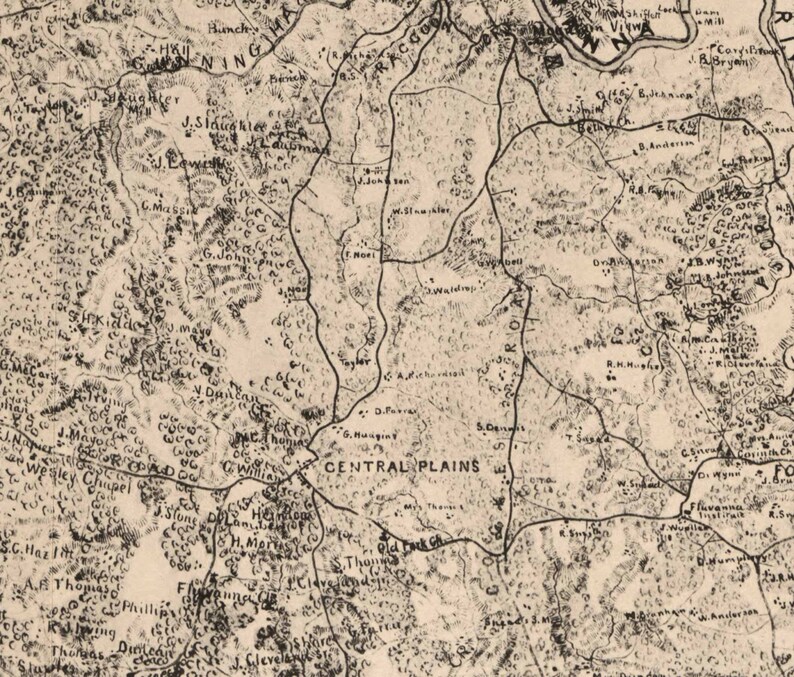 Fluvanna County Virginia 1863 Old Wall Map With Homeowner | Etsy