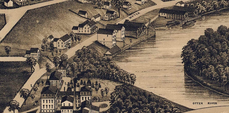 Vergennes Vermont- 1890 - Birds Eye View Reprint - Etsy
