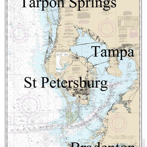 Tampa Bay to St Joseph Sound 1928 Nautical Map Tarpon Springs St ...